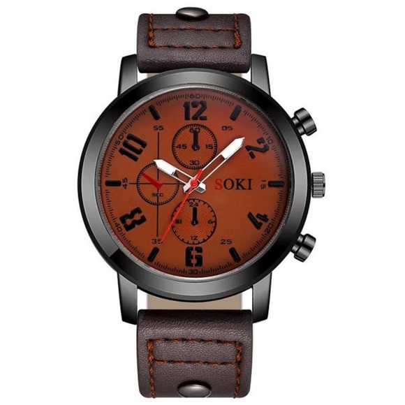 SOKI | Accessories | Soki Mens Timeless Brown Quartz Watch | Poshmark